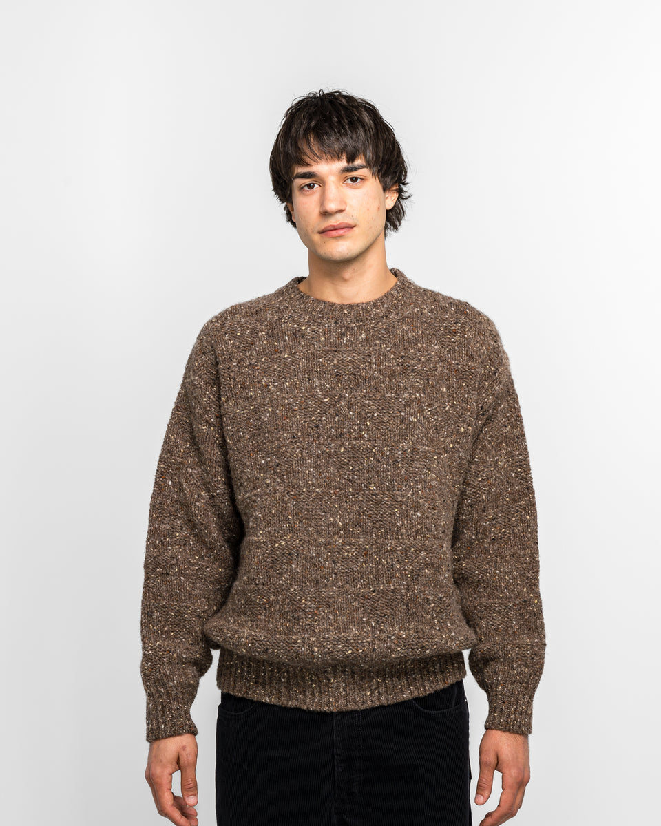 Norse Projects - Jonas Donegal Diamond Sweater - Seal Brown | UP THERE