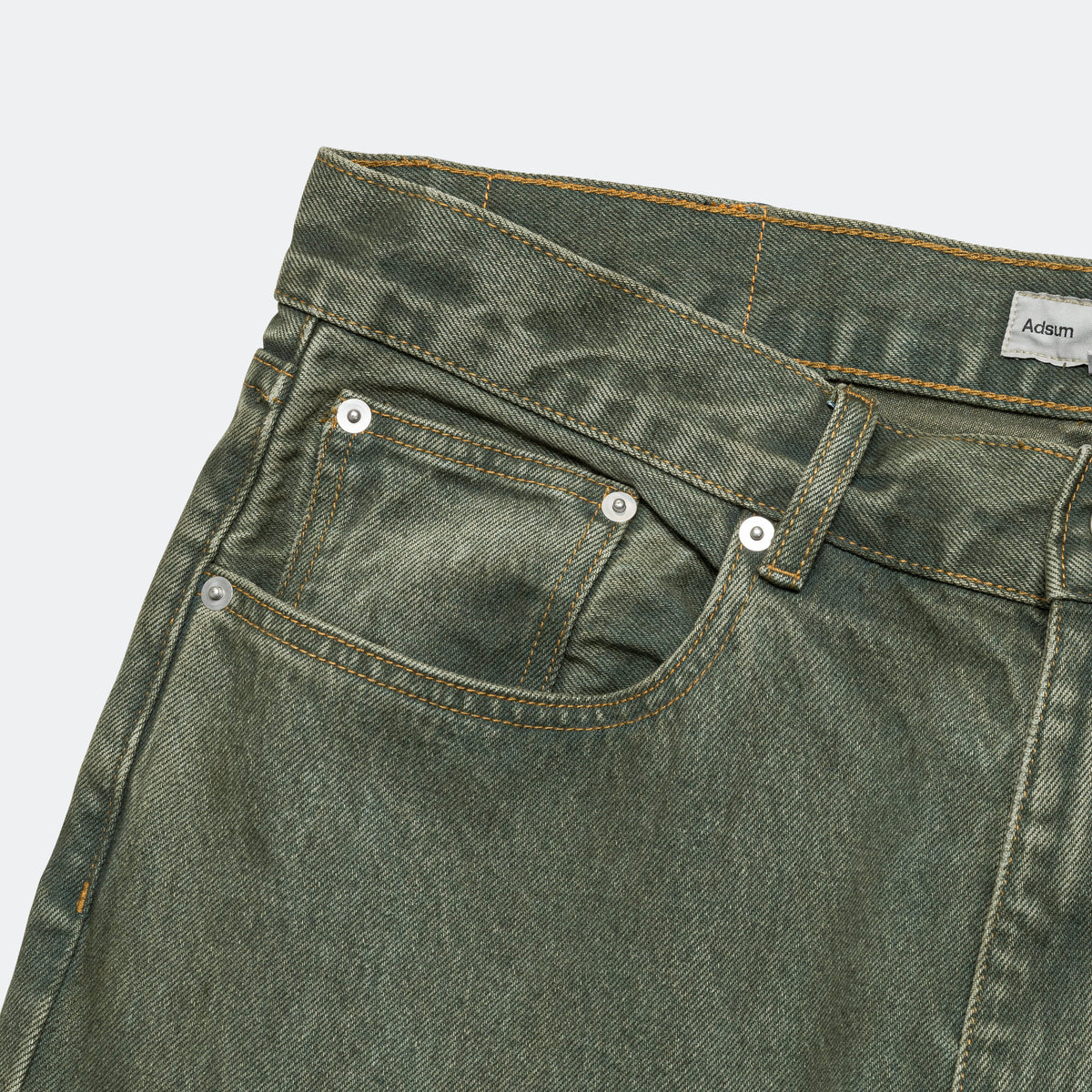 Relaxed Fit Overdyed Denim - Green | UP THERE