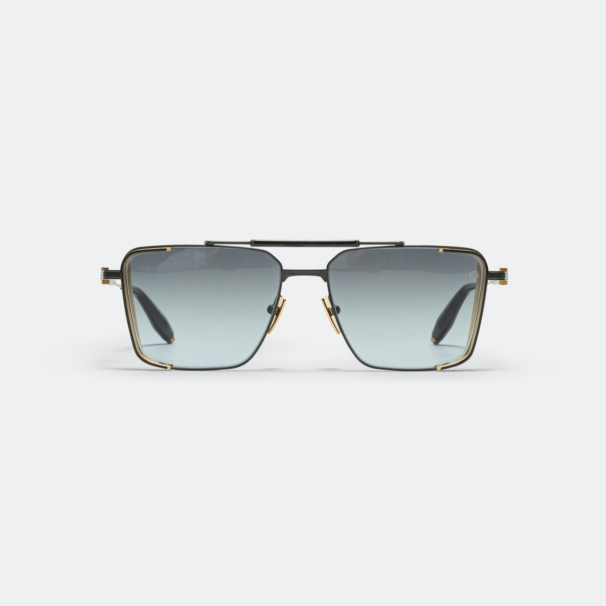 Akoni Hera Sunglasses - Matte Black/Yellow Gold-Dark Grey Lens | UP THERE