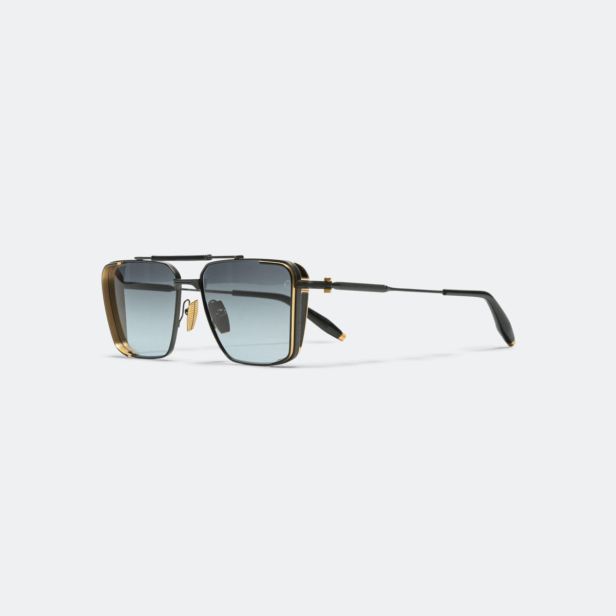 Akoni Hera Sunglasses - Matte Black/Yellow Gold-Dark Grey Lens | UP THERE