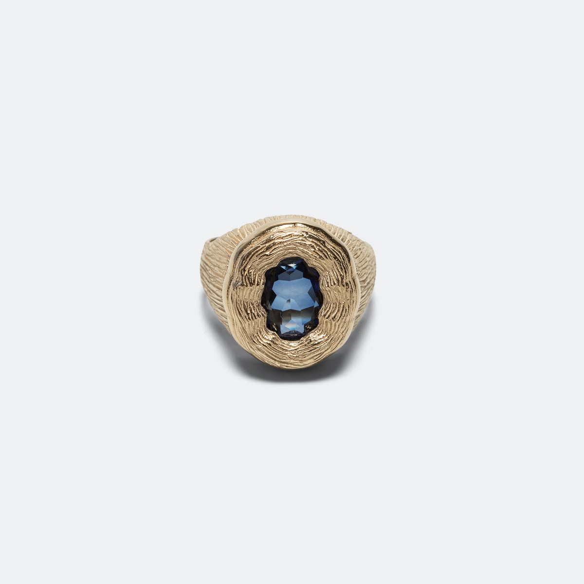Bleue Burnham Mirror Ring - 9K Gold/Blue Sapphire | UP THERE