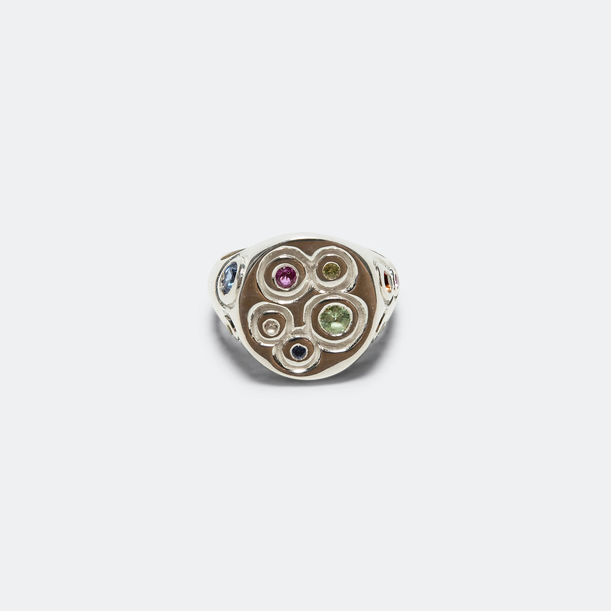 Bleue Burnham Infinite Life Signet Ring - Rainbow/Silver | UP THERE