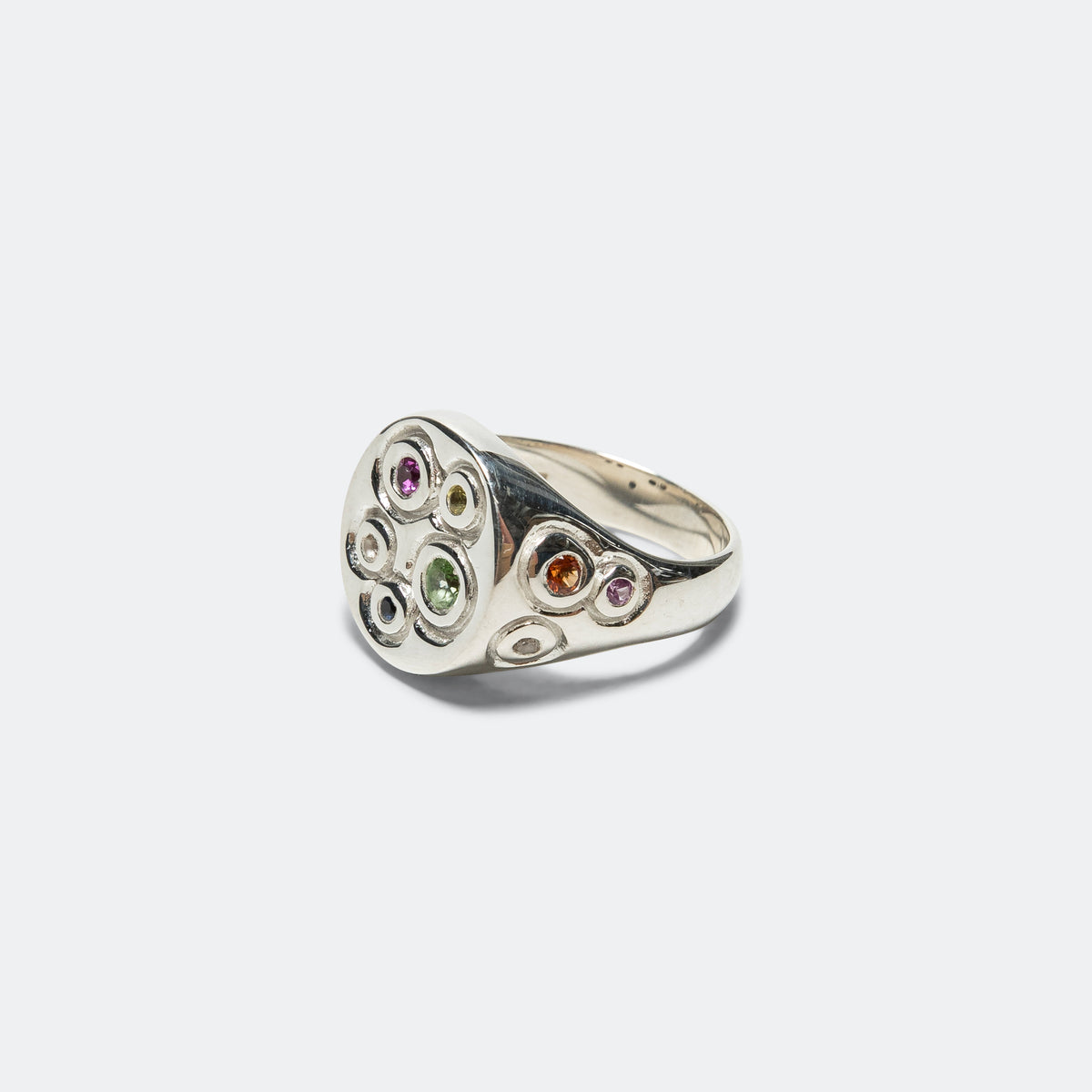 Bleue Burnham Infinite Life Signet Ring - Rainbow/Silver | UP THERE