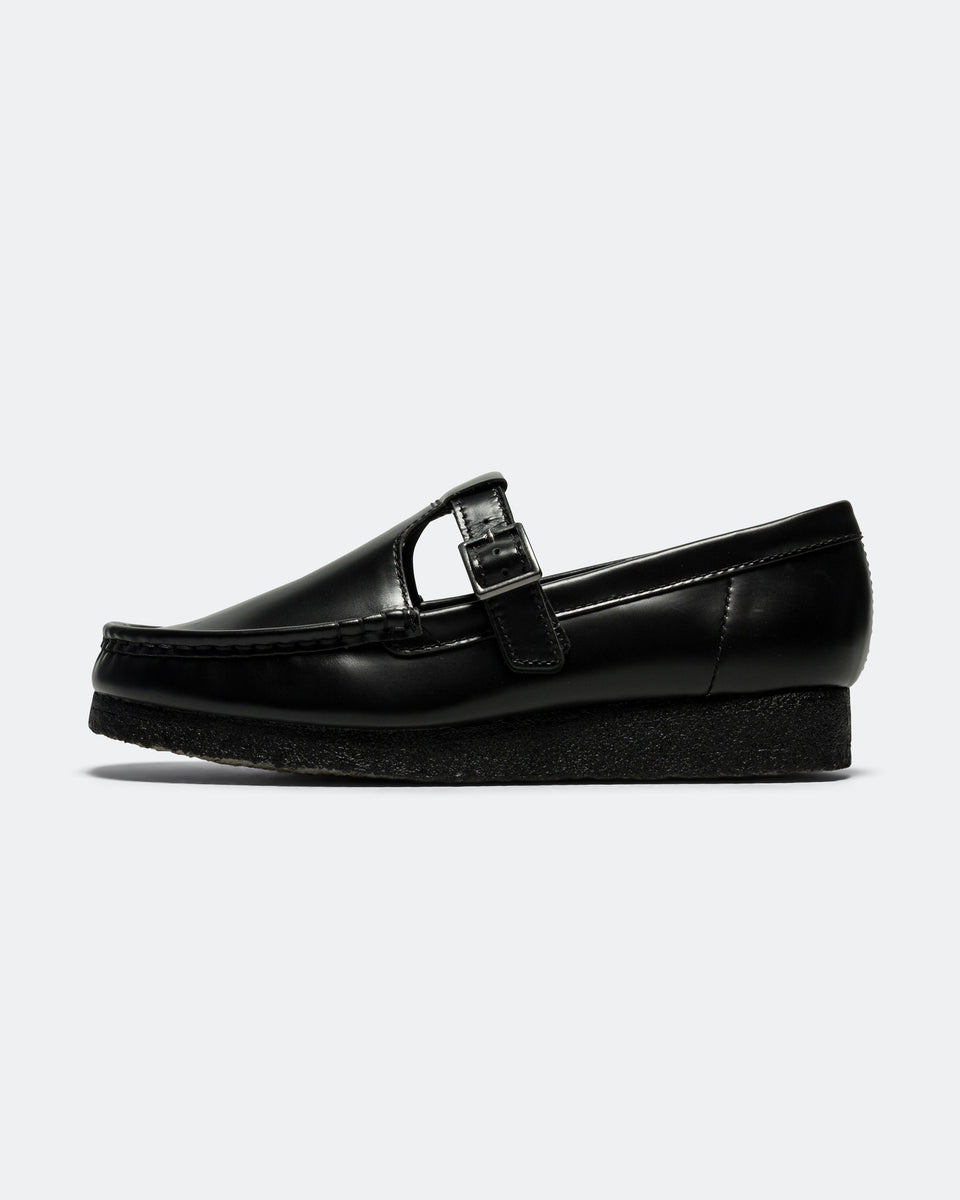 Womens Wallabee T Bar - Black Leather | UP THERE