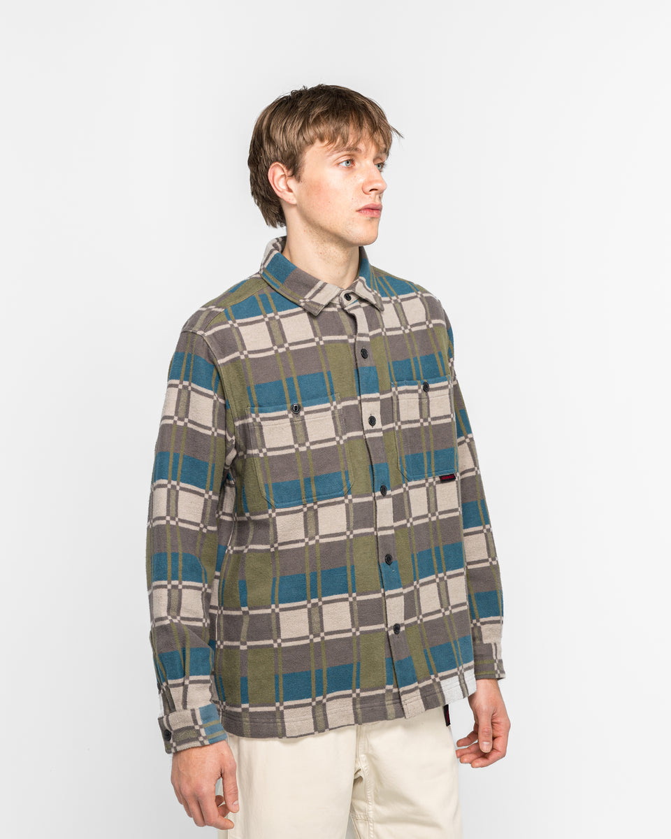 Gramicci - Flannel Anthony Shirt - Silver Check | UP THERE