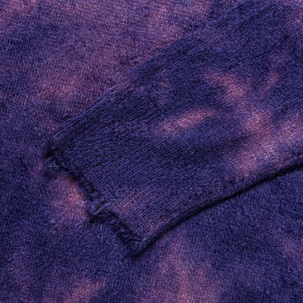 Junya Rayon Mole Yarn Jersey Uneven Dye Crew - Navy/Purple | UP THERE