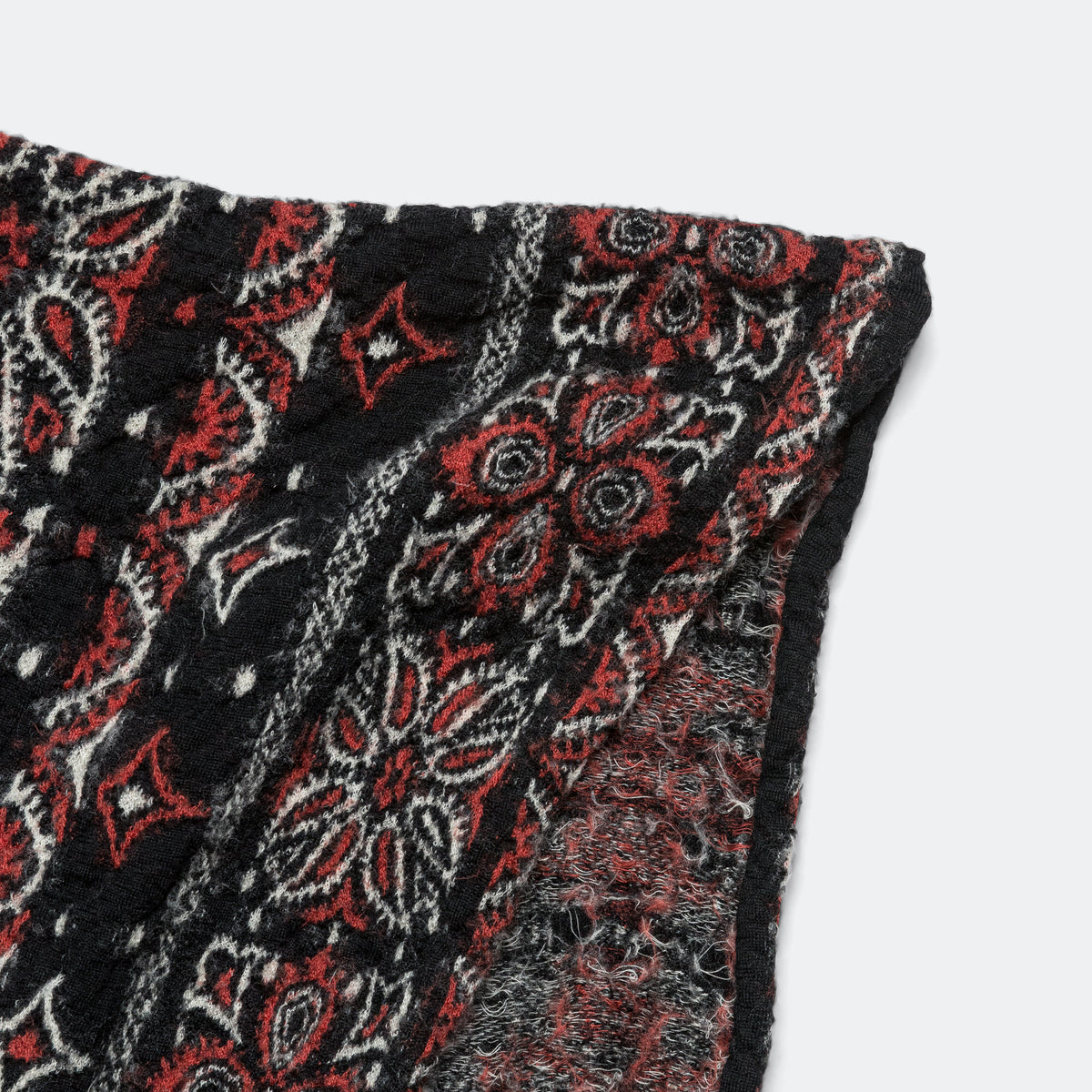 Fulling Wool Scarf Colorful BIG-MAMA BANDANA - Black | UP THERE