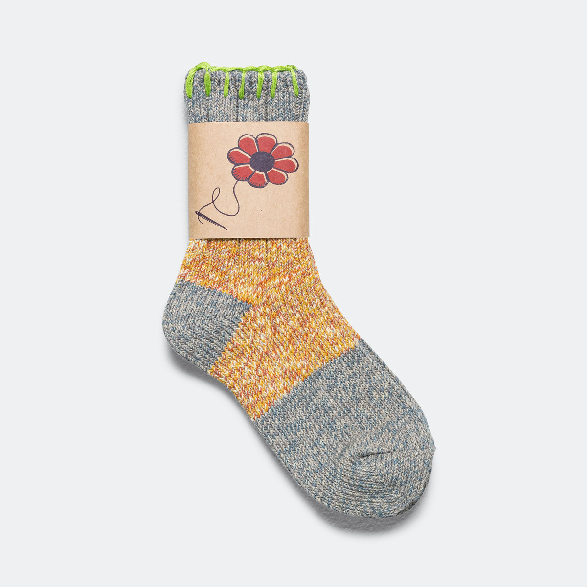 Kapital 56 Yarns Grandrelle GOGH HOBO-Stitch Socks - Yellow | UP THERE