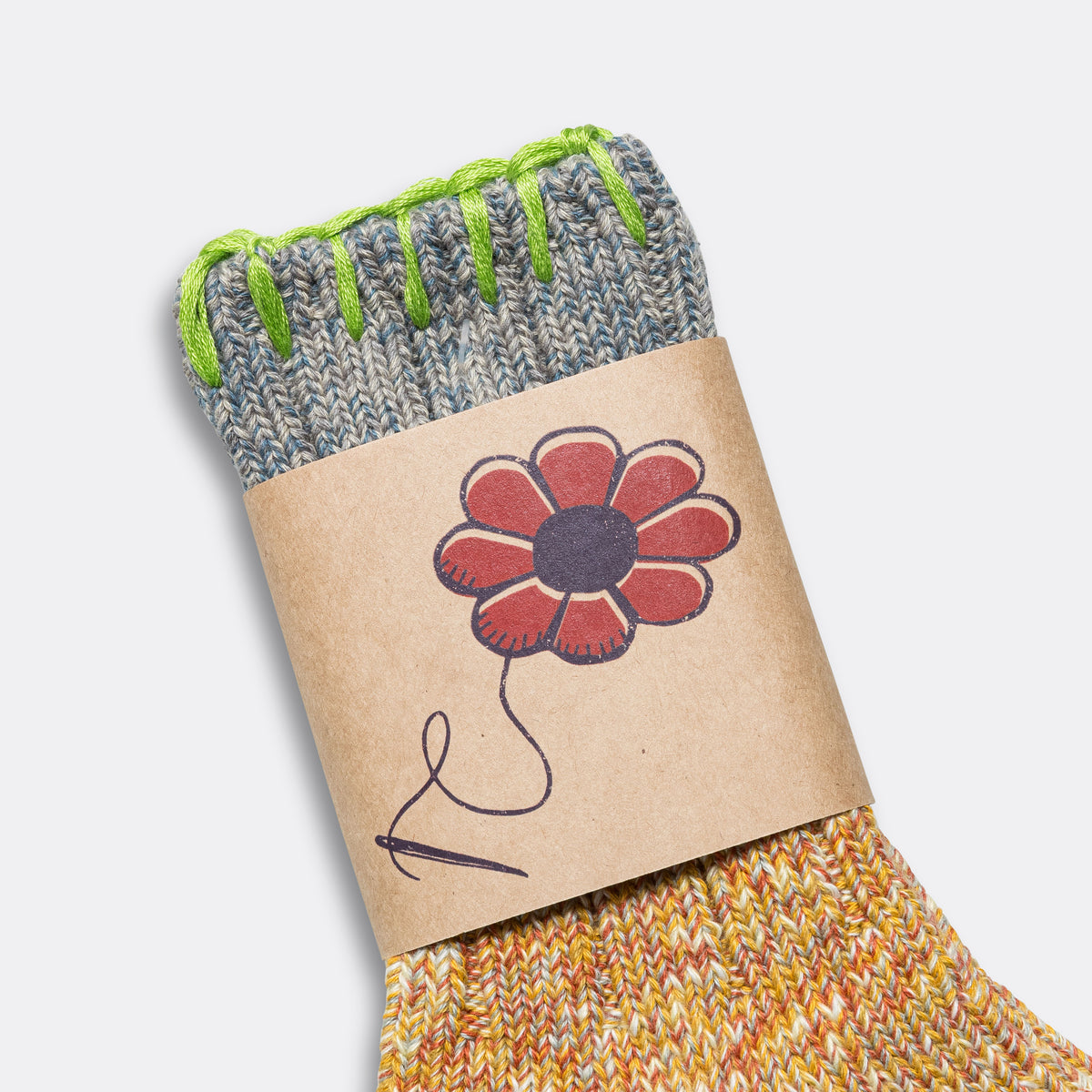 Kapital 56 Yarns Grandrelle GOGH HOBO-Stitch Socks - Yellow | UP THERE