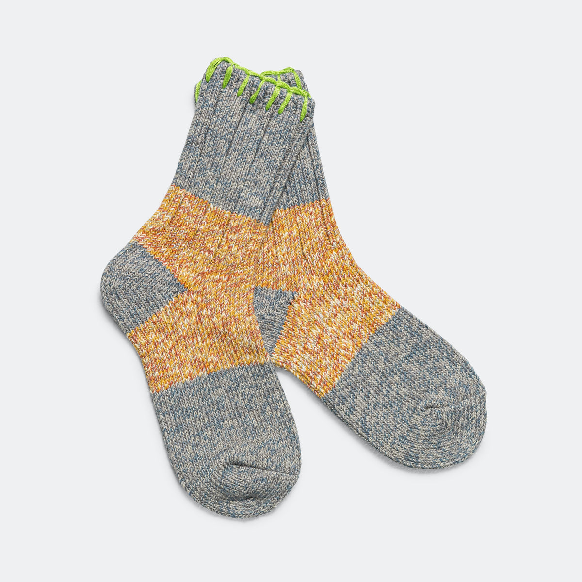 Kapital 56 Yarns Grandrelle GOGH HOBO-Stitch Socks - Yellow | UP THERE