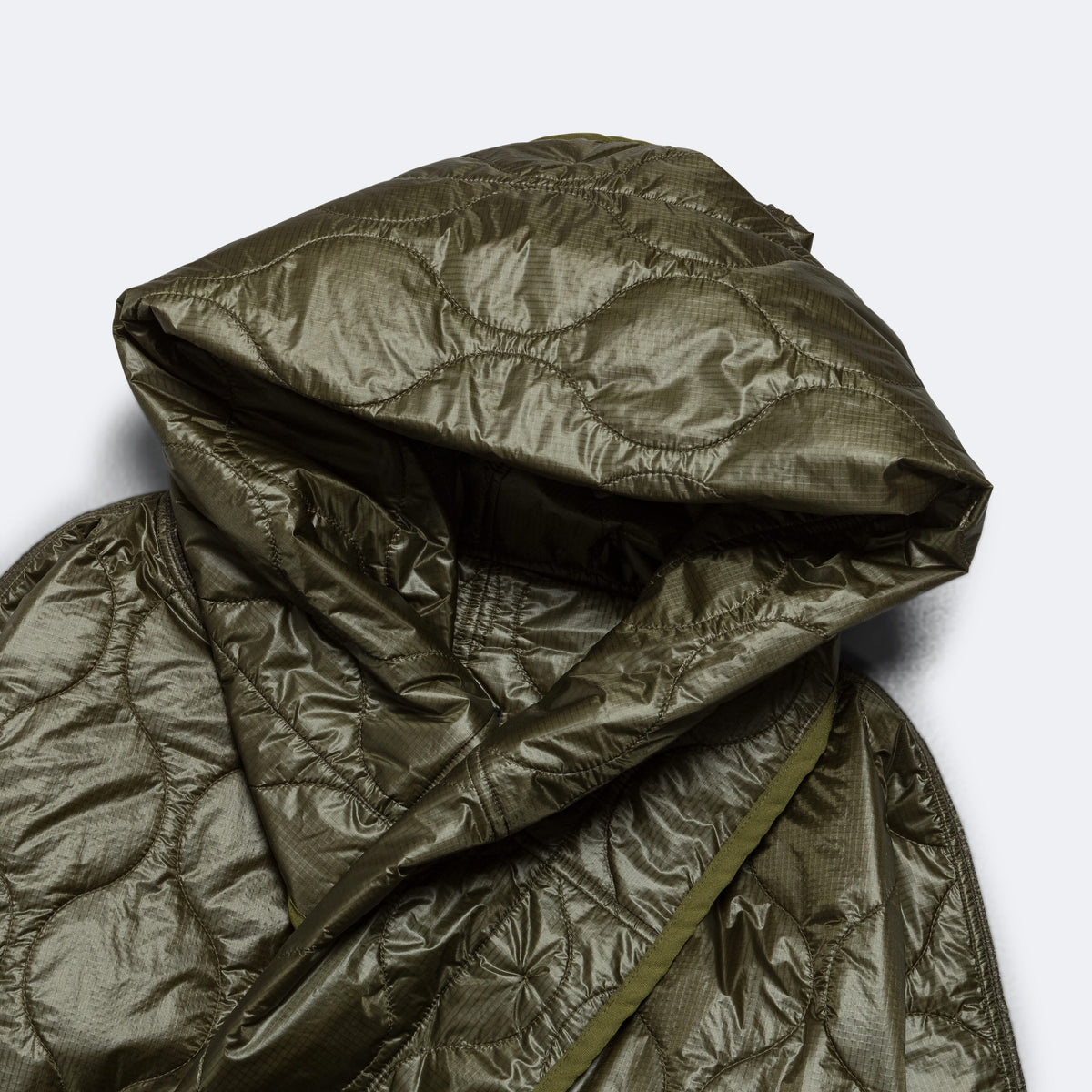Kapital Nylon Quilting Lining RING Coat - Khaki | UP THERE