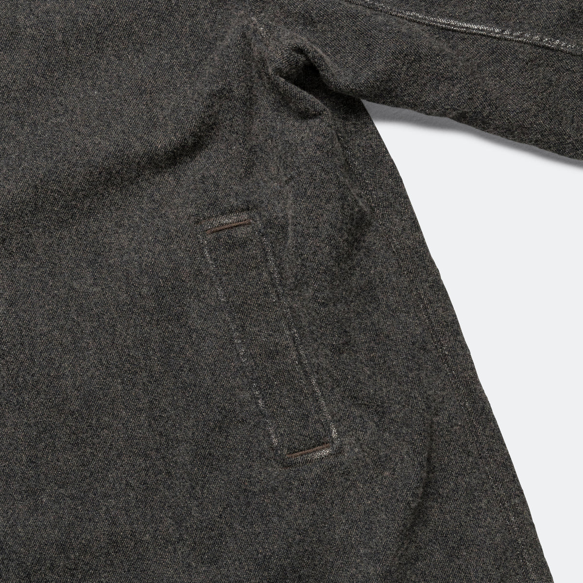 Twill Aging-Wool CAVALIER Coat - Fade Charcoal | UP THERE