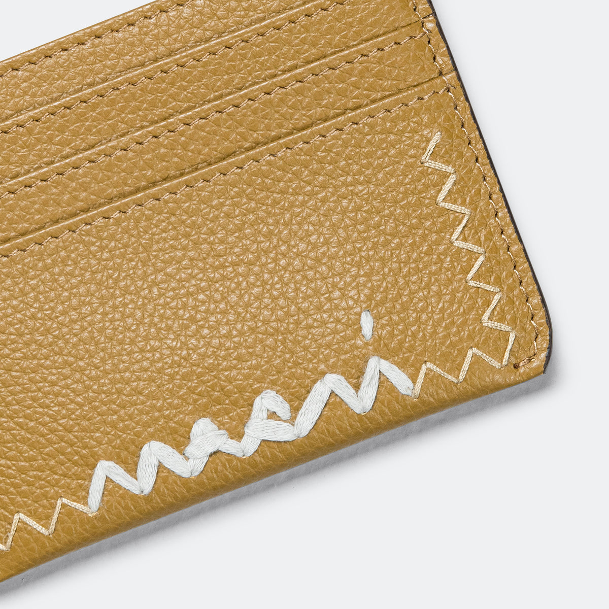 Marni Card Case - Khaki Leather | UP THERE