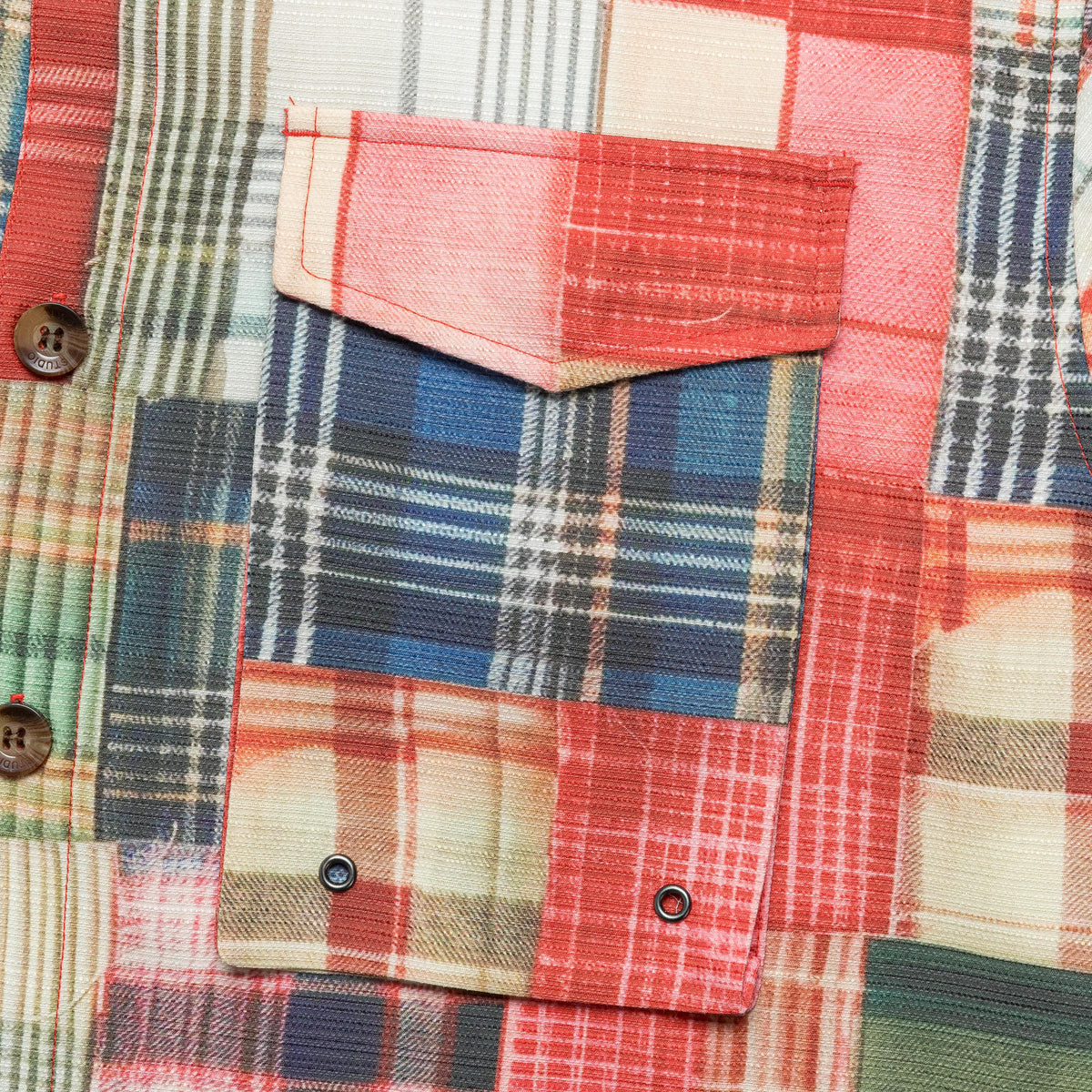 Madras Patch Explorer Shirt - Multicolour | UP THERE