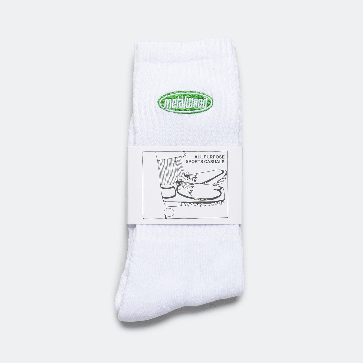 Oval Logo Crew Sock - White | UP THERE