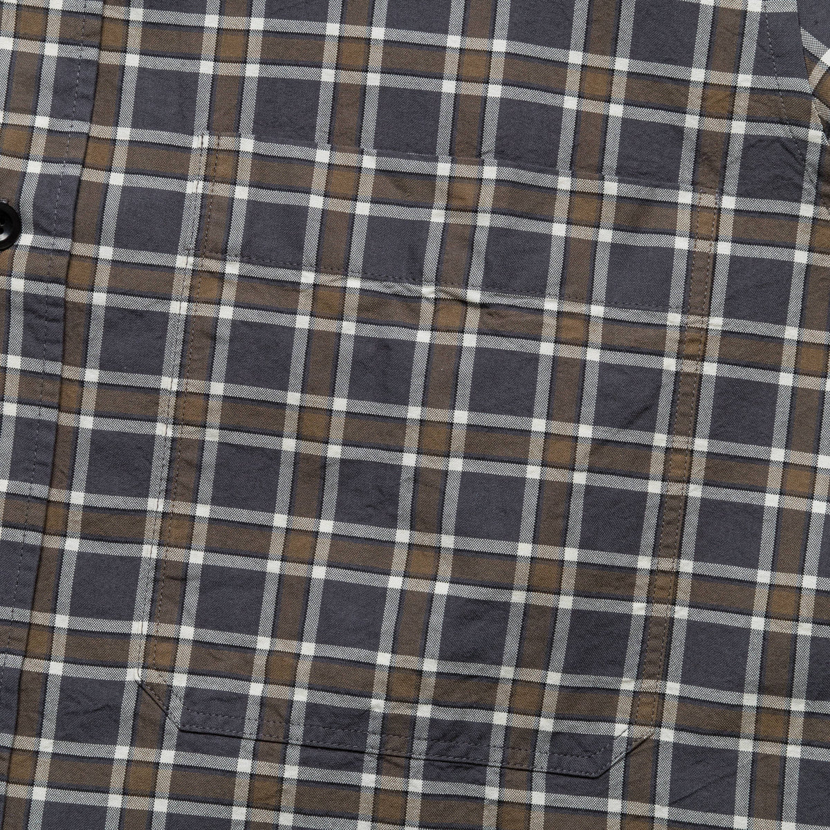 Margaret Howell MHL Basic Shirt - Cotton Check Slate/Moss | UP THERE