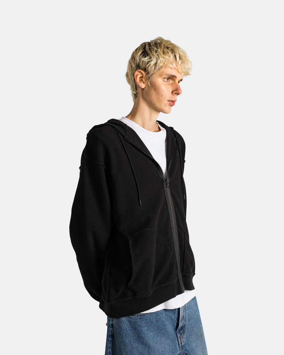 MM6 - Brushed Sweat Jersey Zip-Up - Black | UP THERE