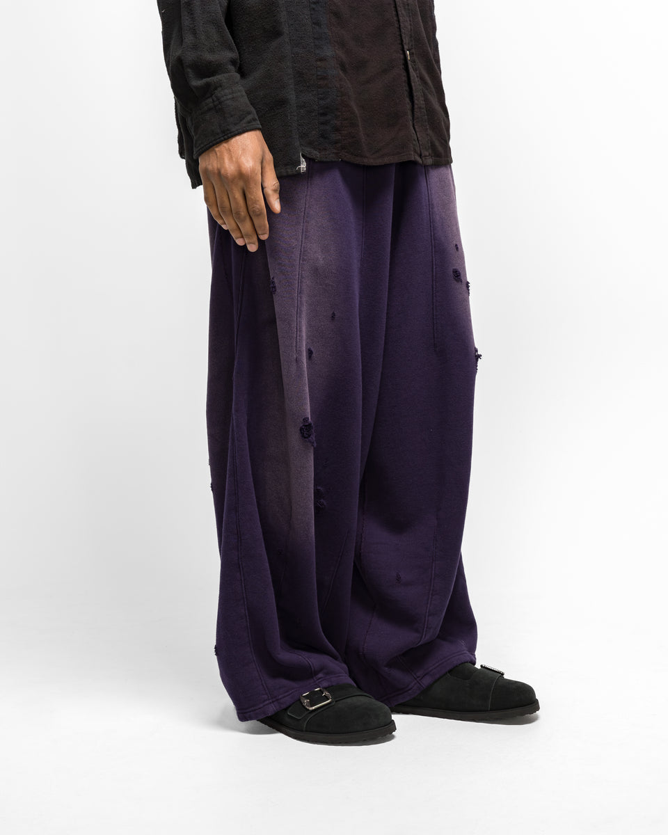 Needles - Deconstructed H.D. Sweat Pant - Purple Cotton French Terry ...