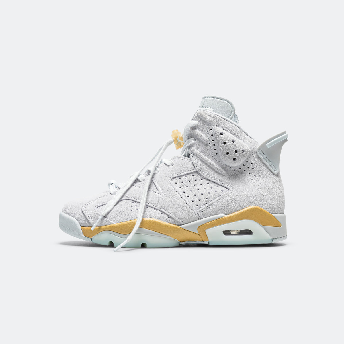 Womens Air Jordan 6 Retro - Pure Platinum/Glacier Blue-Metallic Gold ...