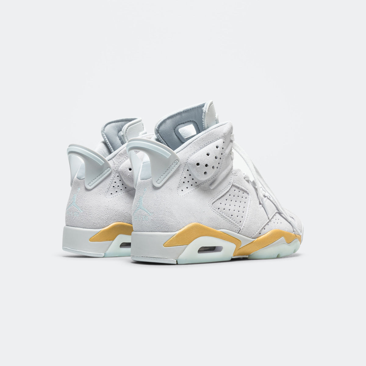Womens Air Jordan 6 Retro - Pure Platinum/Glacier Blue-Metallic Gold ...