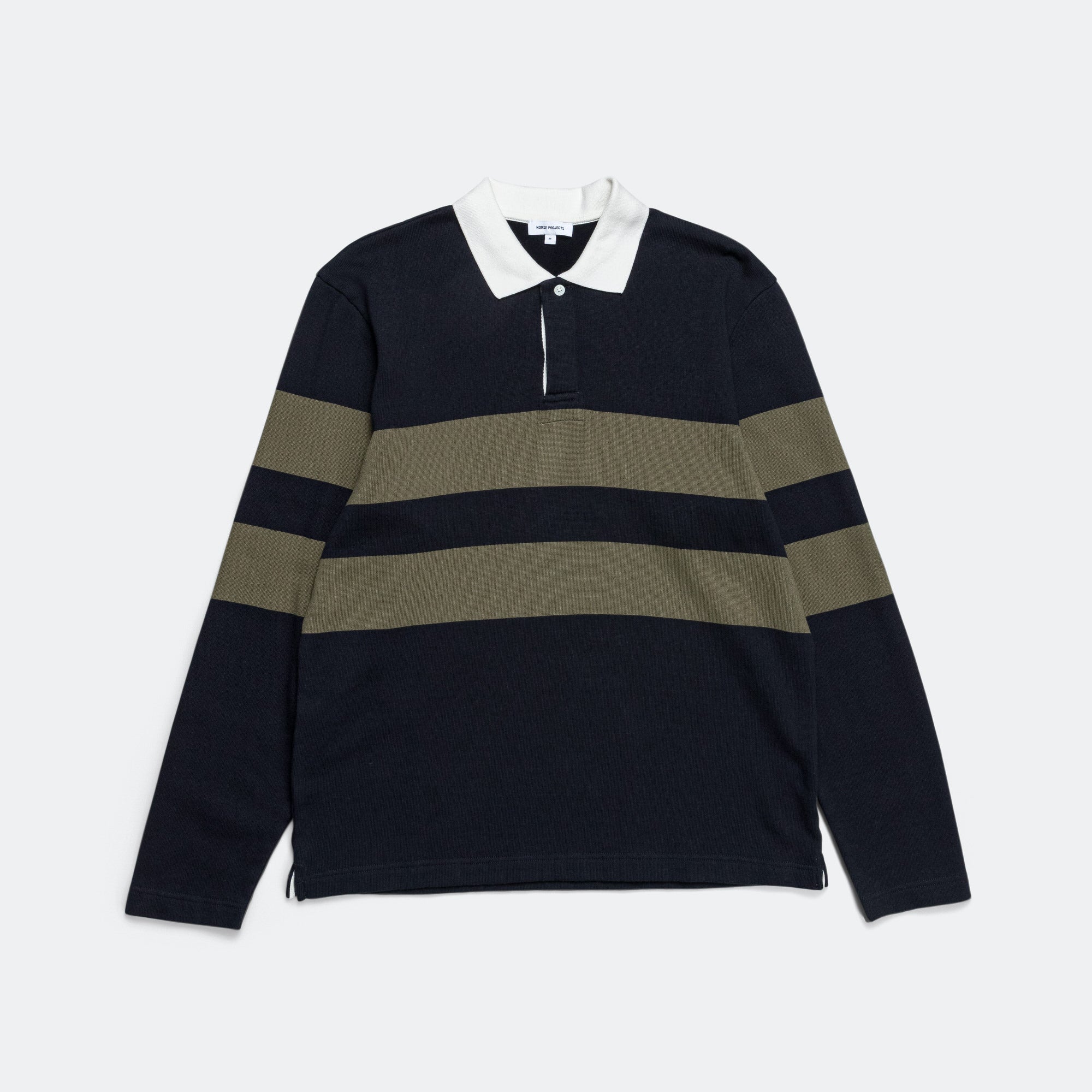 Ruben Brushed Striple LS Polo - Dark Navy | UP THERE