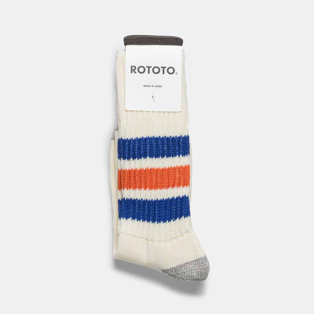 Old School Crew Sock - Blue/Orange | UP THERE