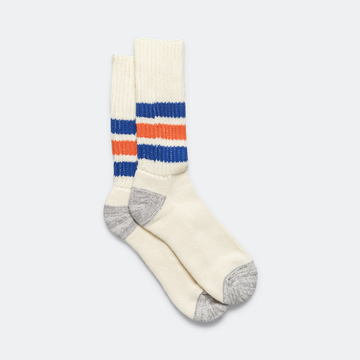 Old School Crew Sock - Blue/Orange | UP THERE