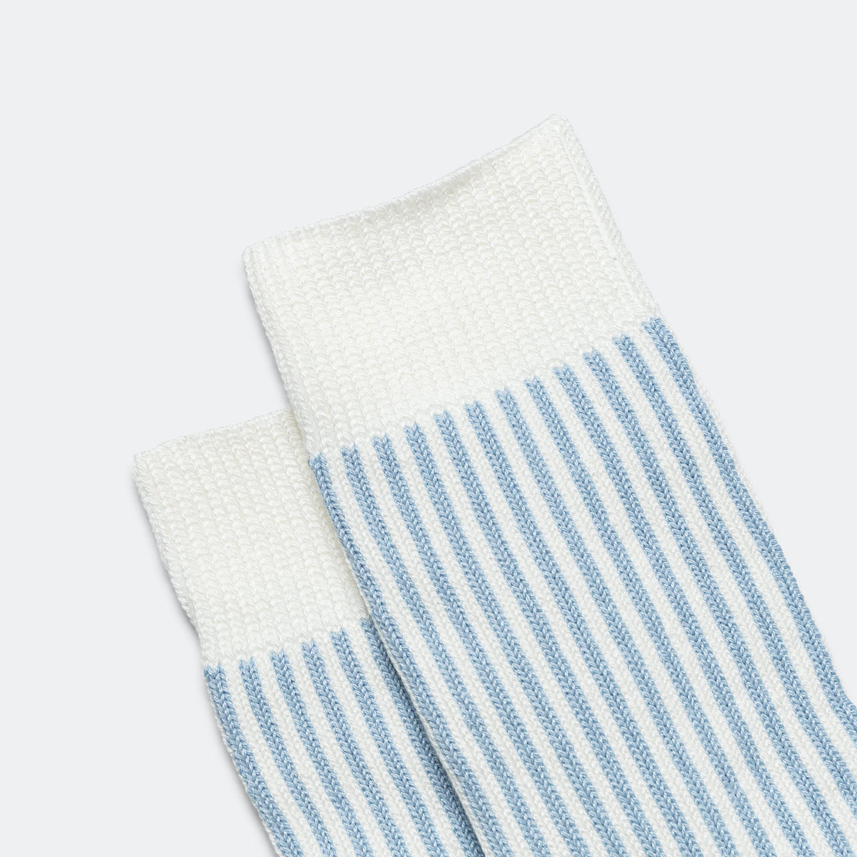 Striped Crew Sock - White/Blue | UP THERE