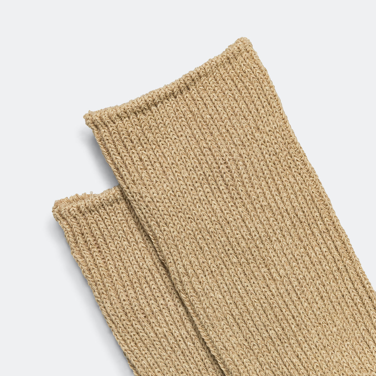 Ribbed Crew Sock - Beige | UP THERE