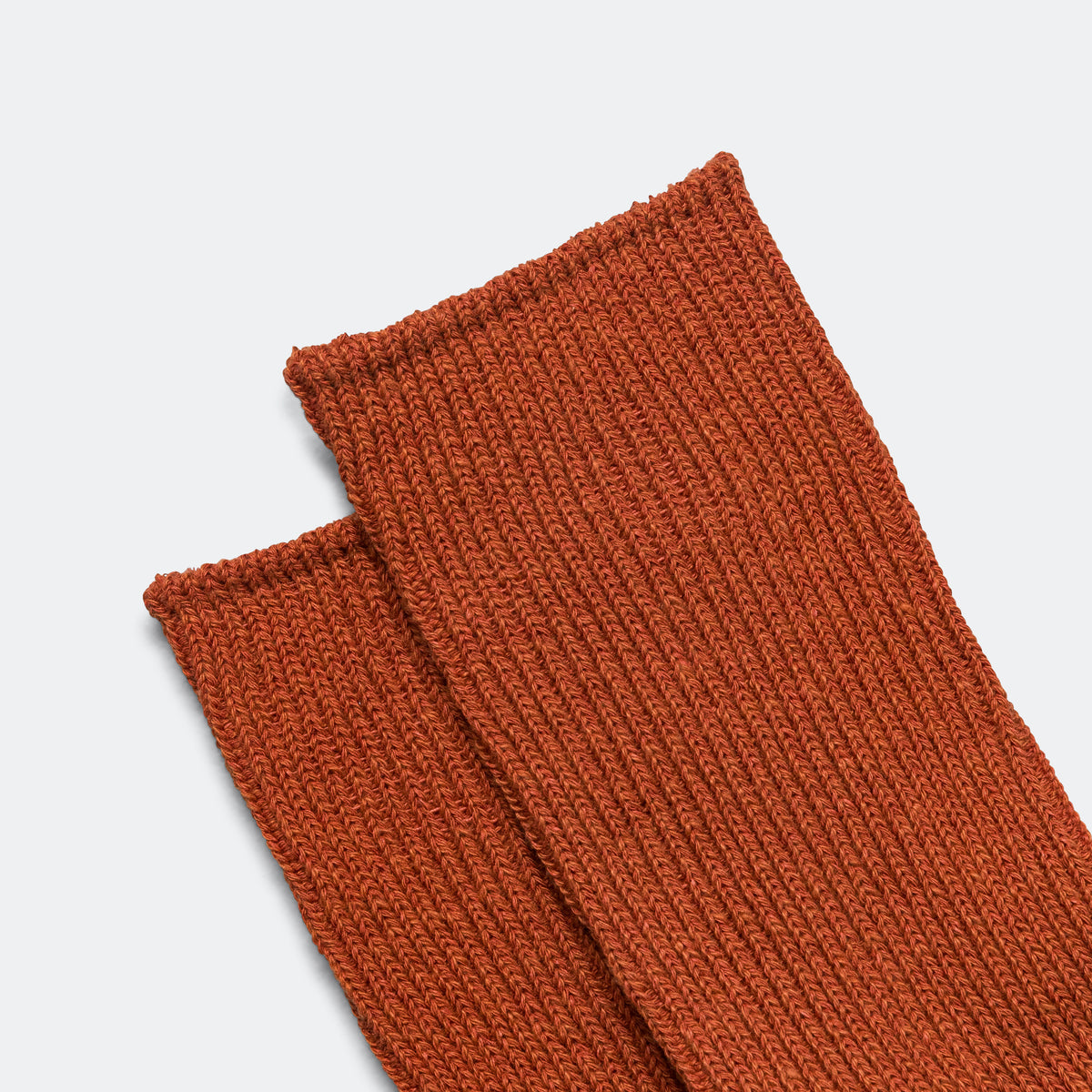 Ribbed Crew Sock - Dark Orange | UP THERE