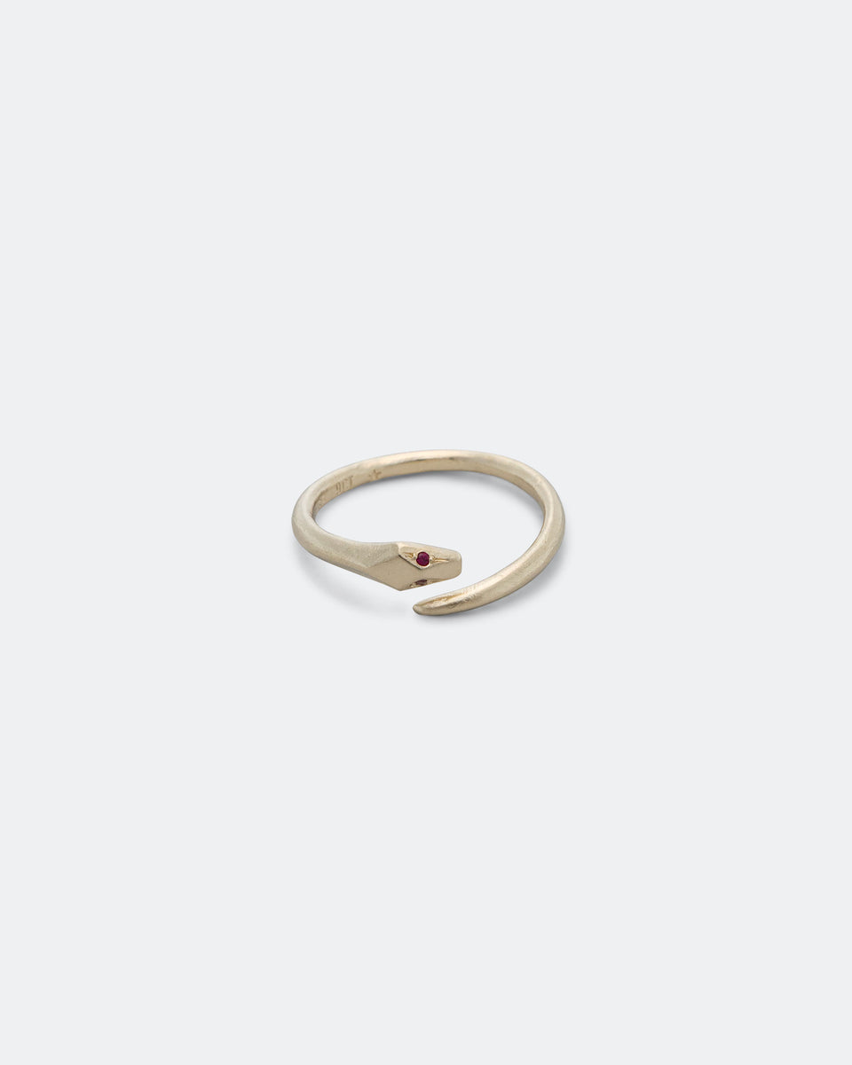 Seb Brown - Serpent Ring 2.0 - 9CT Gold/Ruby | UP THERE