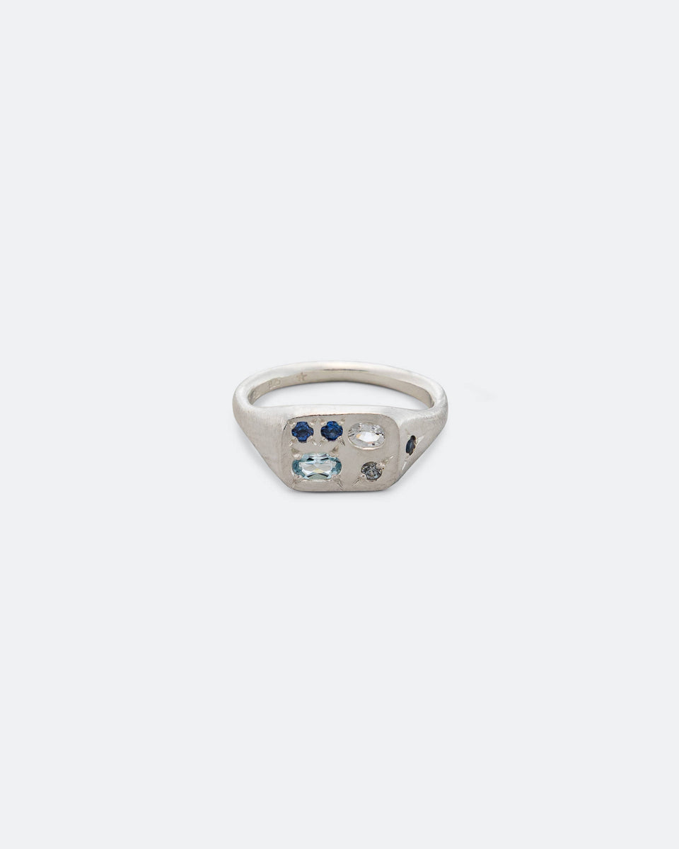 Slim Tablet Ring - 925 Silver/Aqua | UP THERE