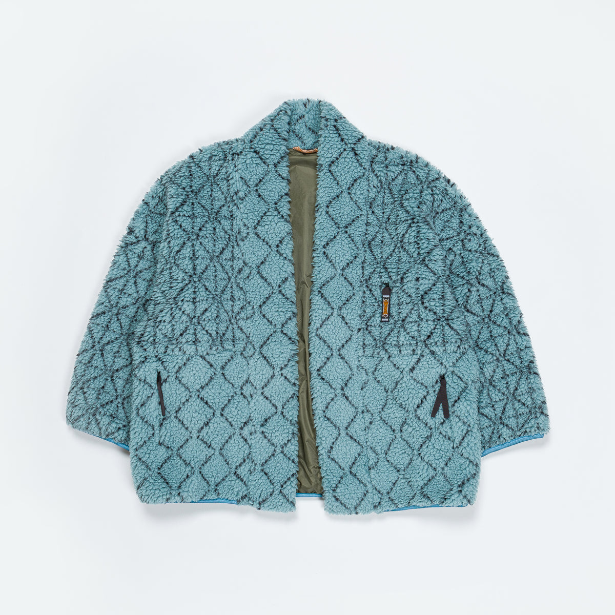 DO-GI SASHIKO Boa Fleece KESA JACKET - Blue | UP THERE